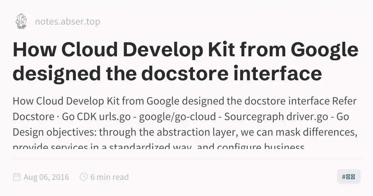 How Cloud Develop Kit from Google designed the docstore interface